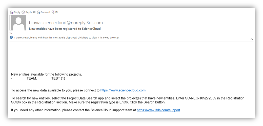 ScienceCloud Project Notifications